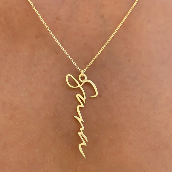 Personalized cursive name necklace silver gold plated – Gemma Azzurro